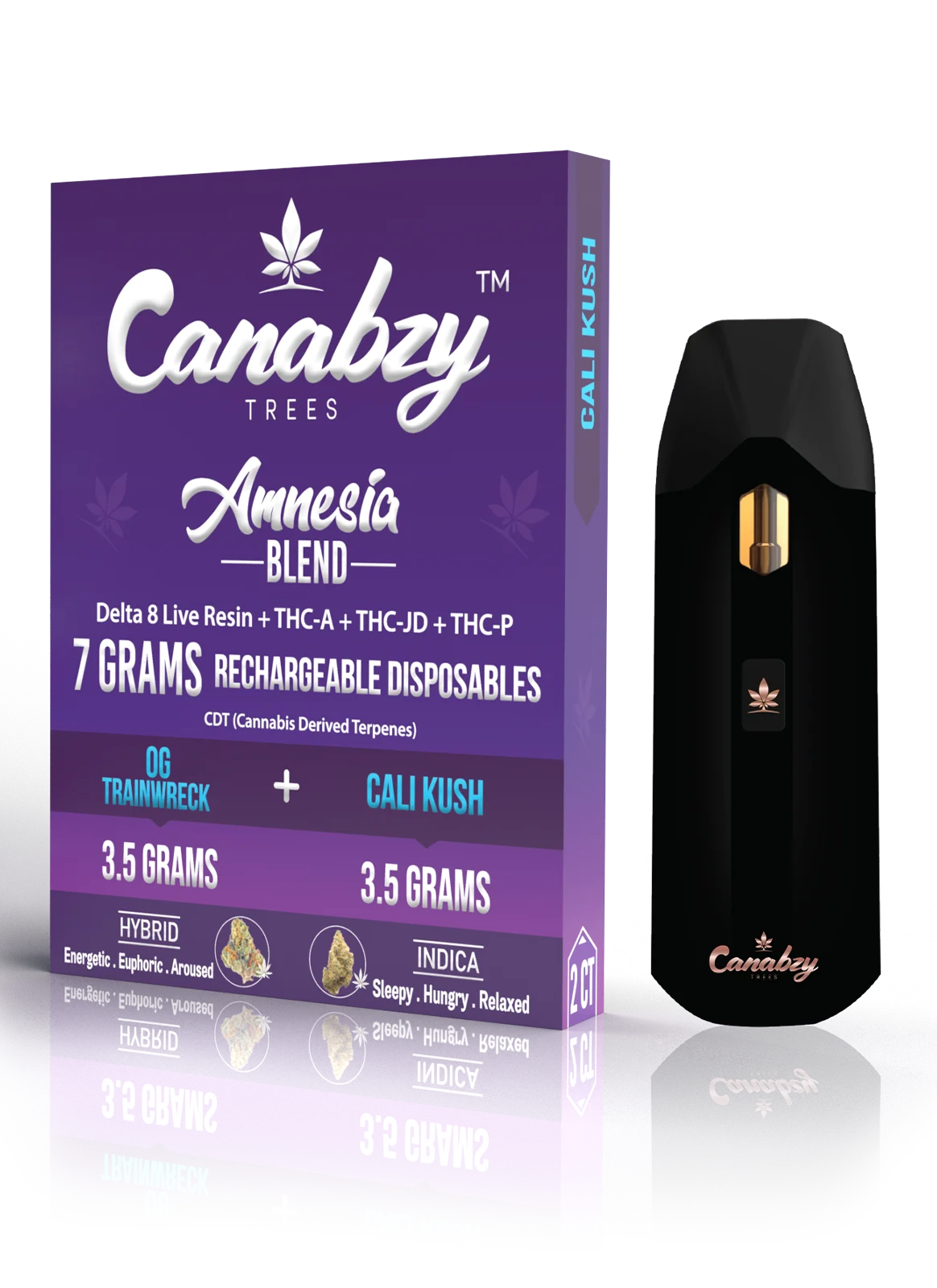 Canabzy Disposable – Amnesia Blend – OG Trainwreck + Cali Kush